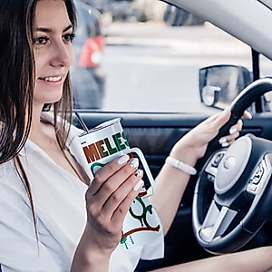 AGH Sublimation Tumblers with Handle 20oz Sublimation Blanks 4 Pack Skinny Straight Stainless Steel Vacuum Insulated Tumblers with Lids and Straws Keep Cold 24 Hours (White)