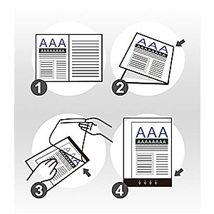 Plustek A4 / Letter Size Document Carrier Sheets (Pack of 5) - Protects Fragile Paper and A3 Size Document by Folding…