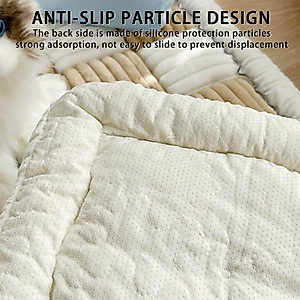 Funnyfuzzy Cream-Coloured Large Plaid Square Pet Mat Bed Couch Cover, Funny Fuzzy Protective Couch Cover Pet Blankets for Dogs Cats(Size:17.7 * 17.7 in,Color:Grey)