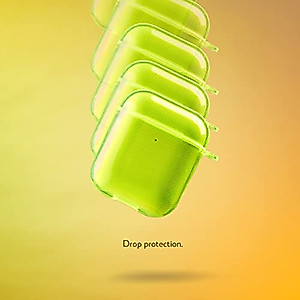 SteepLab Neon Highlighter Case for AirPods (1st Gen & 2nd Gen) - The Grippy Jelly Case Cover (Conspicuous Neon Yellow)
