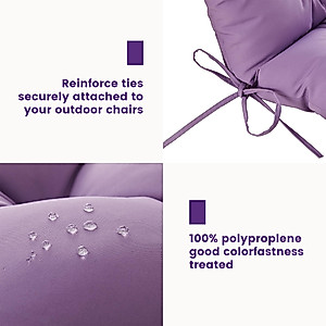 BLISSWALK Patio Chair Cushion for Adirondack,High Back Tufted Rocking Chair Cushion, Outdoor Seat Chair Cushion 48"x21"x4" inch, Sunscreen and Fade-Resistant,1Count,Purple