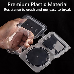 10/20/30 Pcs Double Compartment Condiment Container Disposable 2 Compartment Snack Containers Condiment Containers with Lids Reusable Snack Container for to-go Sauce Sampling Travel Snack (30Pcs)