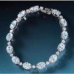 Scienza Riviere Silver Bracelets for Women – 20-ct Cubic Zirconia Tennis Bracelet – .925 Sterling Silver Bracelet – Luxury Tennis Bracelets for Women