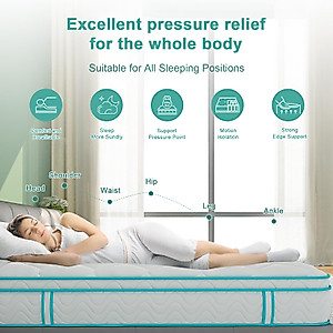 Gegcucey Twin XL Mattress, Medium Firm Hybrid Mattress with Premium Foam and Wrapped Pocket Coils for Motion Isolation, Innerspring Twin XL Mattress in a Box (12 Inch, Twin XL)