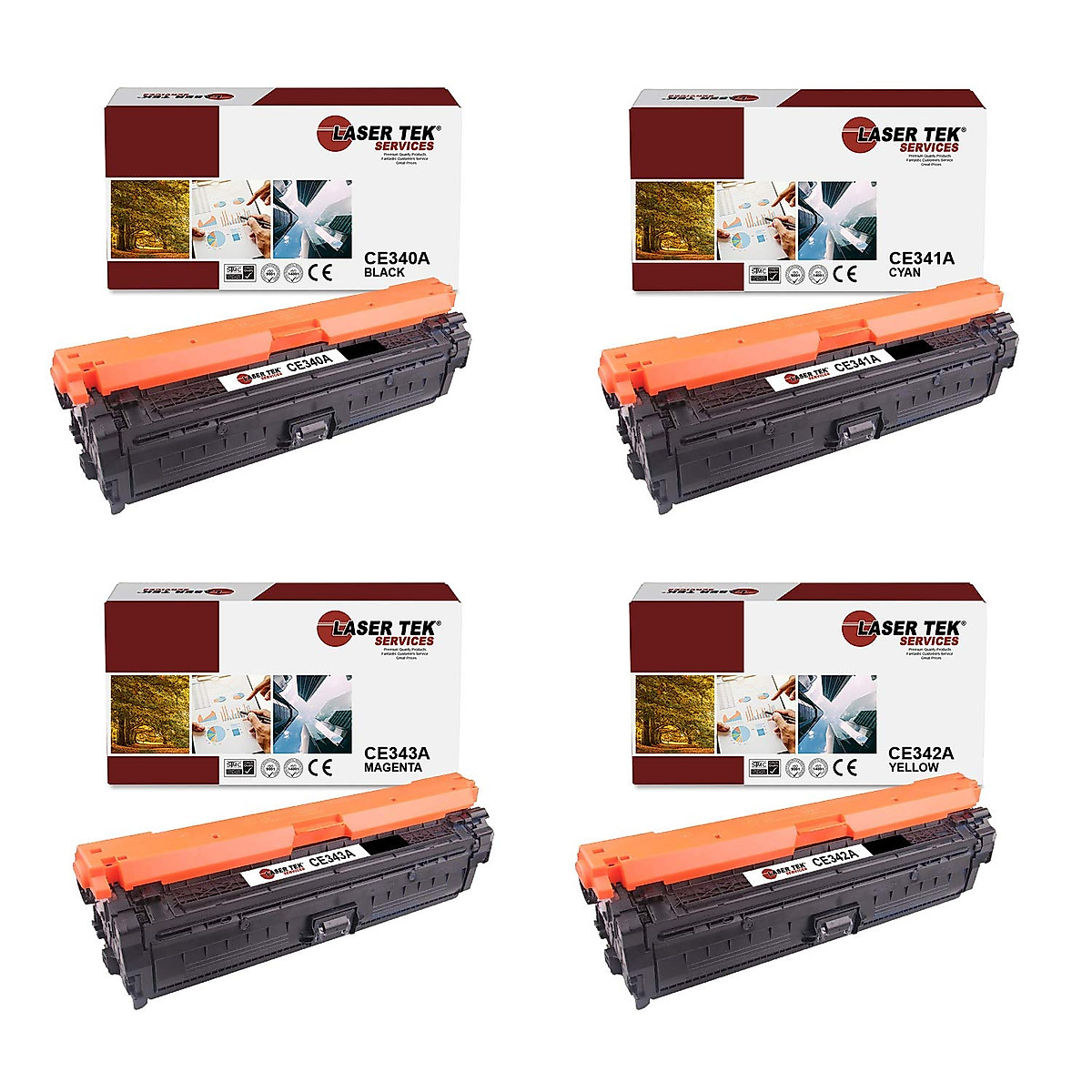 Laser Tek Services Compatible Toner Cartridge Replacement for HP 651A ( Black,Cyan,Magenta,Yellow , 4-Pack )