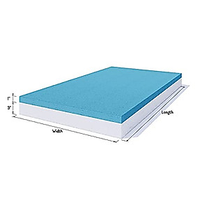 FoamyFoam Mattress Replacement/Bunk 4”x 28" x 72” Cooling Gel Memory Foam, Medium Firm Support, Pressure Relief, RV Travel Camper Trailer Truck, Cover Not Included, Made in USA