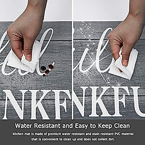 HEBE Anti Fatigue Kitchen Rug Sets 2 Pieces Non Slip Cushioned Kitchen Mats for Floor Waterproof Farmhouse Kitchen Rugs and Mats Set Comfort Standing Desk Mats for Office,Laundry Room