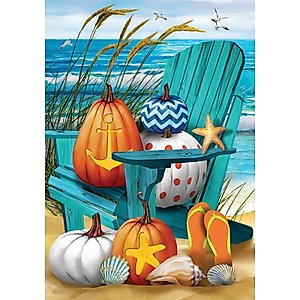 YCZO Beach Diamond Art Painting Kits for Adults, Halloween Pumpkins Diamond Art Painting Kits,DIY Full Round Drill Gem Art,Fall Home Wall Decor Diamond Art 11.8 * 15.7in