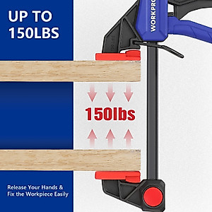 WORKPRO Rafter Square and Combination Square Tool Set+WORKPRO 6"(2) and 4-1/2"(2) Bar Clamps Set