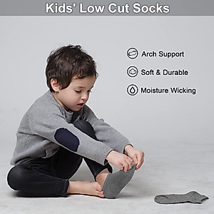 URATOT 24 Pairs Kids' Low Cut Socks Boys' or Girls' Half Cushion Socks Athletic Ankle Socks