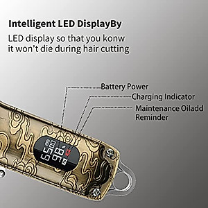 Lanumi Hair Clippers for Men Cordless Hair Trimmer Beard Trimmer /Nose Trimmer Professional T-Blade Trimmer USB Rechargeable Hair Cutting Grooming Kit Barber Clippers Set LED Display