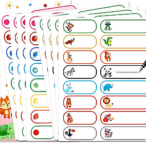 128pcs Baby Bottle Labels for Daycare, Tinabless School Name Labels for Kids, Daycare Labels, Self-Laminating Write-On Waterproof Dishwasher Safe Stickers, Kids Name Tags, Assorted Sizes & Colors