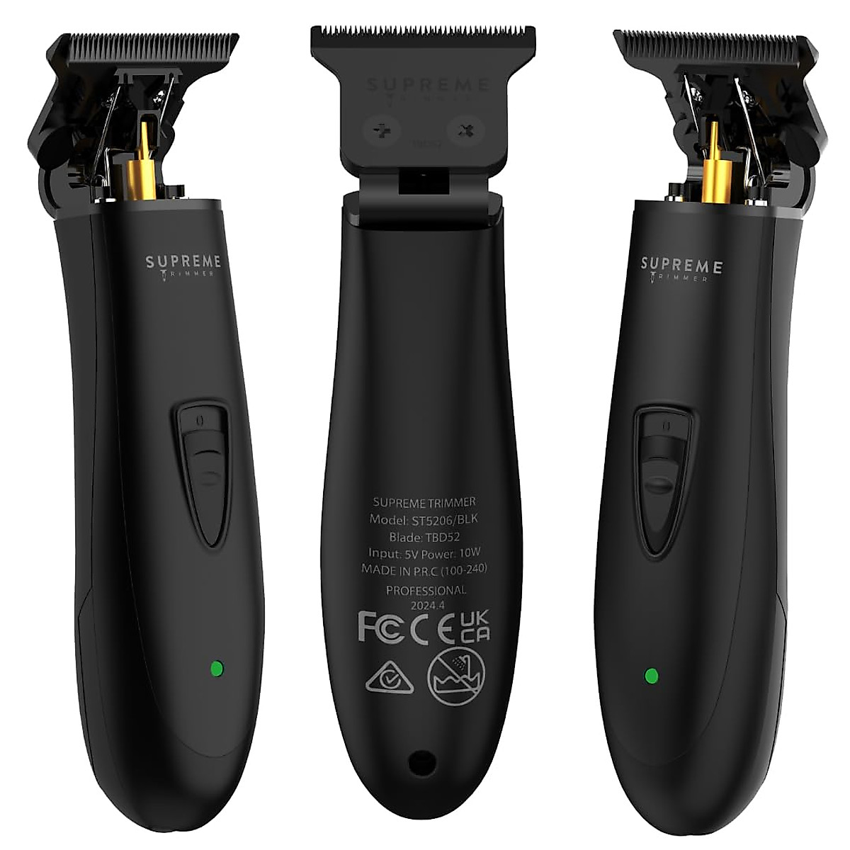 Hair Trimmer by Supreme Trimmer ST5220 Precision Beard Trimmer for Men Professional Barber Liner Cordless Hair Clippers – Black T-Shaper Li (Extra Blade Included)
