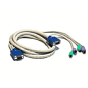 8-Pack, Color-Coded Single KVM Cable PS2 Mouse, Keyboard VGA Cable for switchview OSD, 6-ft