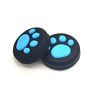 2 x Silicone Analog Controller Thumb Stick Joystick Grips Cap for Nintendo Switch NS/Switch Lite Controller Joy-Con ThumbStick Cute Cat Paw Claw (Blue)