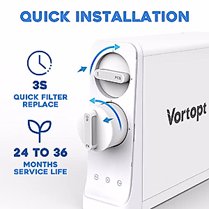 Vortopt QR03 Reverse Osmosis System RO Replacement Filter Cartridge, 24 to 36 Month Lifetime, 600GPD, QR03-RO