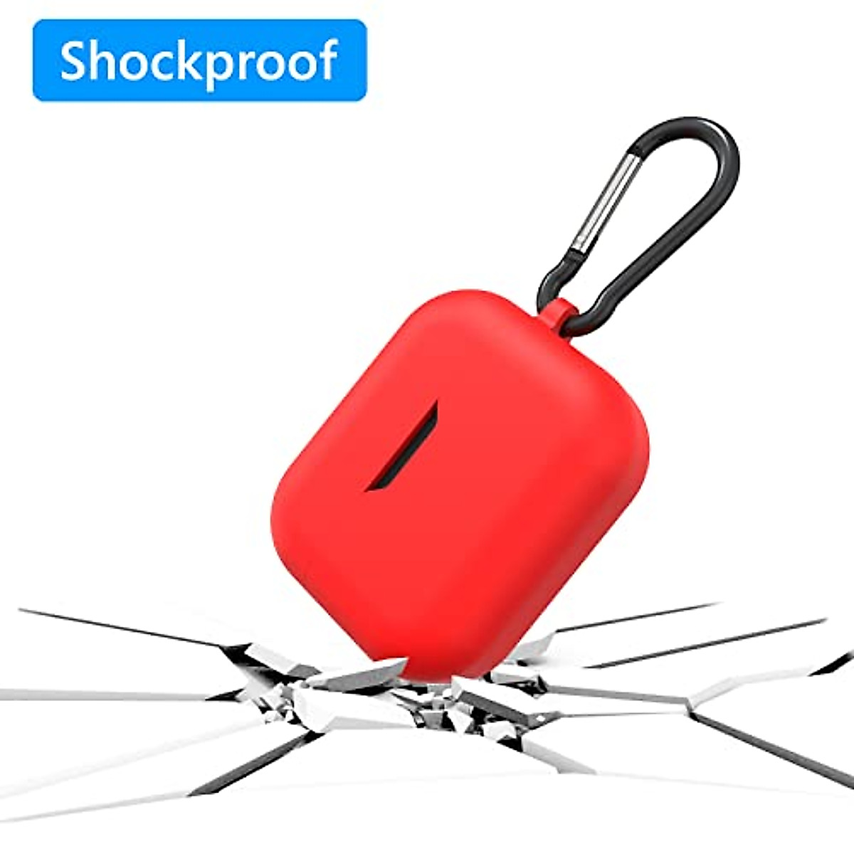 Linkidea Earbuds Silicone Protective Case Compatible with JBL Tune 130NC TWS Case, Replacement Protective Shell Travel Bag (Red)