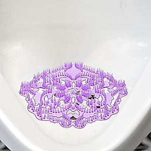 ULTECHNOVO 10pcs Urinal Screen Deodorizer Flower Urinal Pad with Scent Anti- Splatter Urinal Mat Odor Freshener Toilet Supplies for Bathrooms Restrooms Office Purple