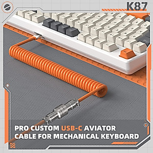 ZIYOU LANG K87 TKL Hot Swappable Wireless Mechanical Gaming Keyboard with Custom Coiled USB C Cable, Triple Mode 2.4Ghz/Bluetooth 5.0/Wired, Red Switches 20 RGB Backlit 3000mAh Battery for PC Laptop
