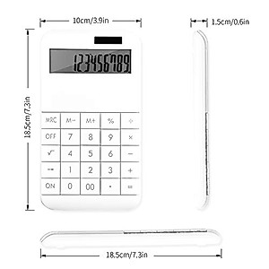 EooCoo Basic Standard Calculator 12 Digit Desktop Calculator with Large LCD Display for Office, School, Home & Business Use, Modern Design - White