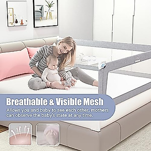 Zxyculture Premium Bed Rail for Toddlers, Height Adjustable Toddler Bed Rails, Protective Baby Bed Rail Guard for Secure Sleep, Extra Tall Bed Rails for Queen King Full Twin Bed (1 Side, 78.4inch)