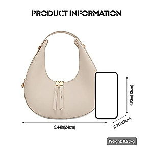 Ergocar 2022 New Women's Tote Handbags, Crescent Bags for Women Fashion Women Underarm Bag Top-Handle Bag, Beige