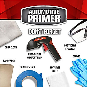 Rust-Oleum 249418 Automotive Sandable Primer Spray Paint, 12 Ounce, Black, 12 Fl Oz