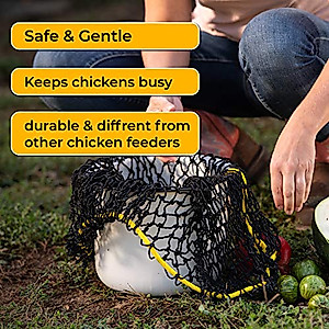 Texas Haynet - Chicken Feeder Busy Bag - American Made Nylon Hanging Feeder Bag - Great for Fresh Treats - Easily Holds with 1" Holes