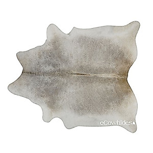 ecowhides Grey Palomino Brazilian Cowhide Area Rug, Cowskin Leather Hide for Home Living Room (XXL) 8 x 7 ft