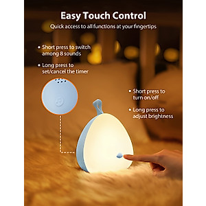 sympa White Noise Machine - Portable Sound Machine with Night Light, Baby Sound Machine for Kids, Travel Sound Machine for Sleeping, Nursery Night Light for Breastfeeding, Up to 150H, Blue