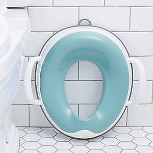 Prince Lionheart Tinkle Trainer Toilet Seat - Potty Training Toilet Seat - Toilet Seat with Sturdy Security Handles, Splash Guard, Non Slip Base - Fits Most Toilets, Comfortable Design - Glacier