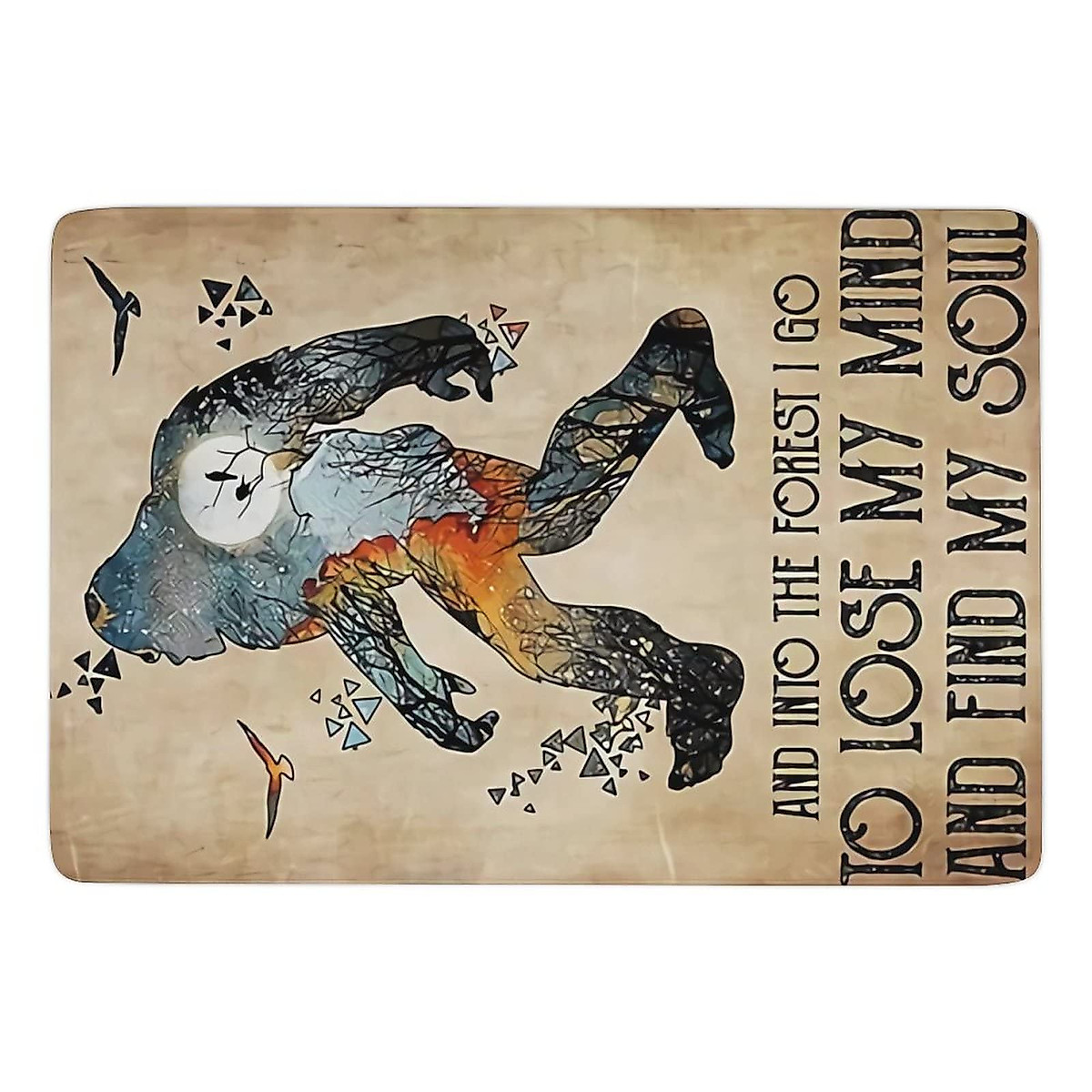 Bigfoot Sasquatch Rug Thickened Non-Slip Large Size Area Rug Indoor Fluffy Carpet Large Floor Rug Home Decor Non-Slip Doormats 60×40in