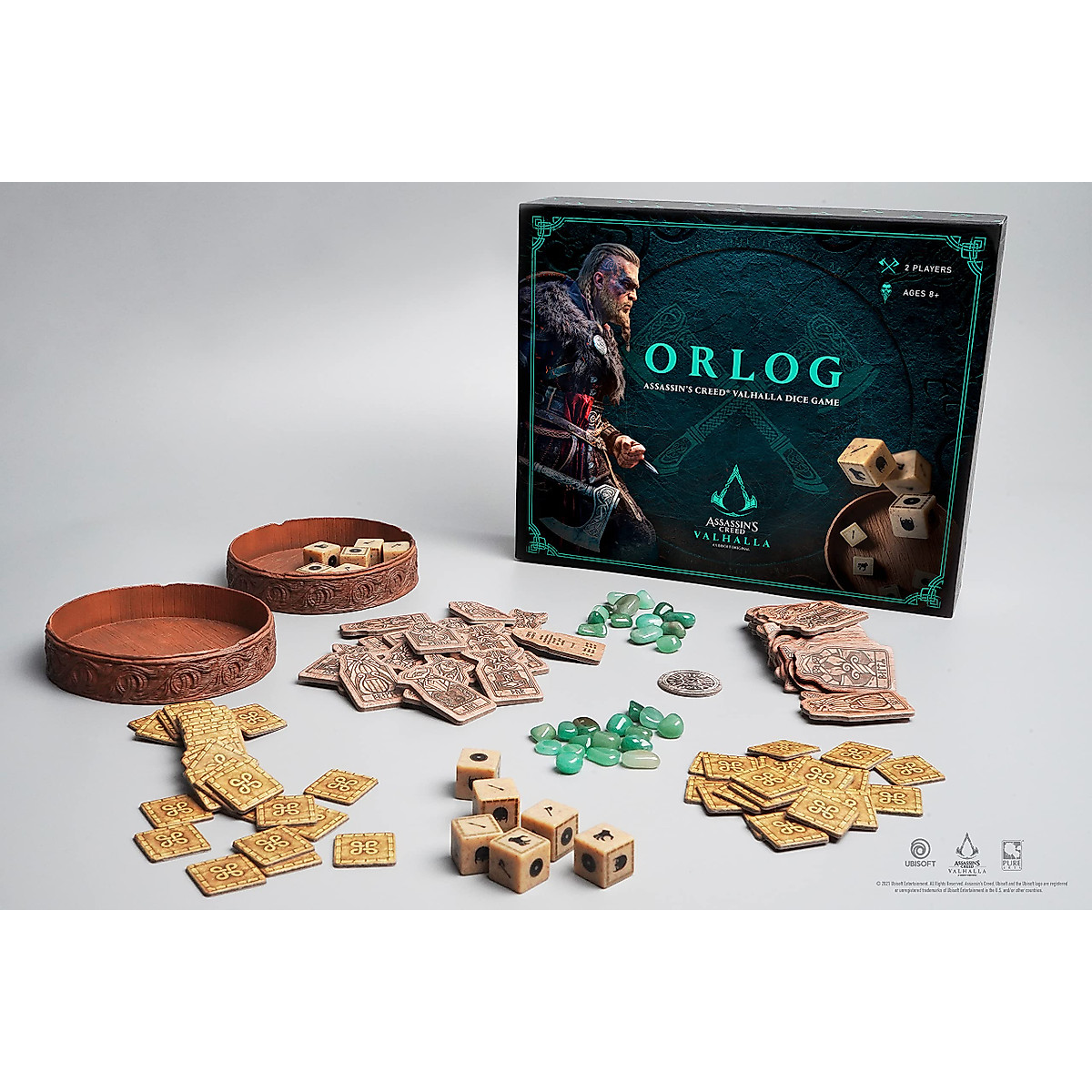 Orlog - Board Game for 2 Players - Assassin's Creed Valhalla Dice Game - French/English