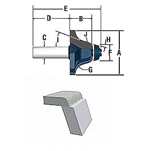 Bosch 85662M 3-Inch Diameter 1-Inch Cut Carbide Tipped Ogee Undermount Bowl Router Bit 1/2-Inch Shank
