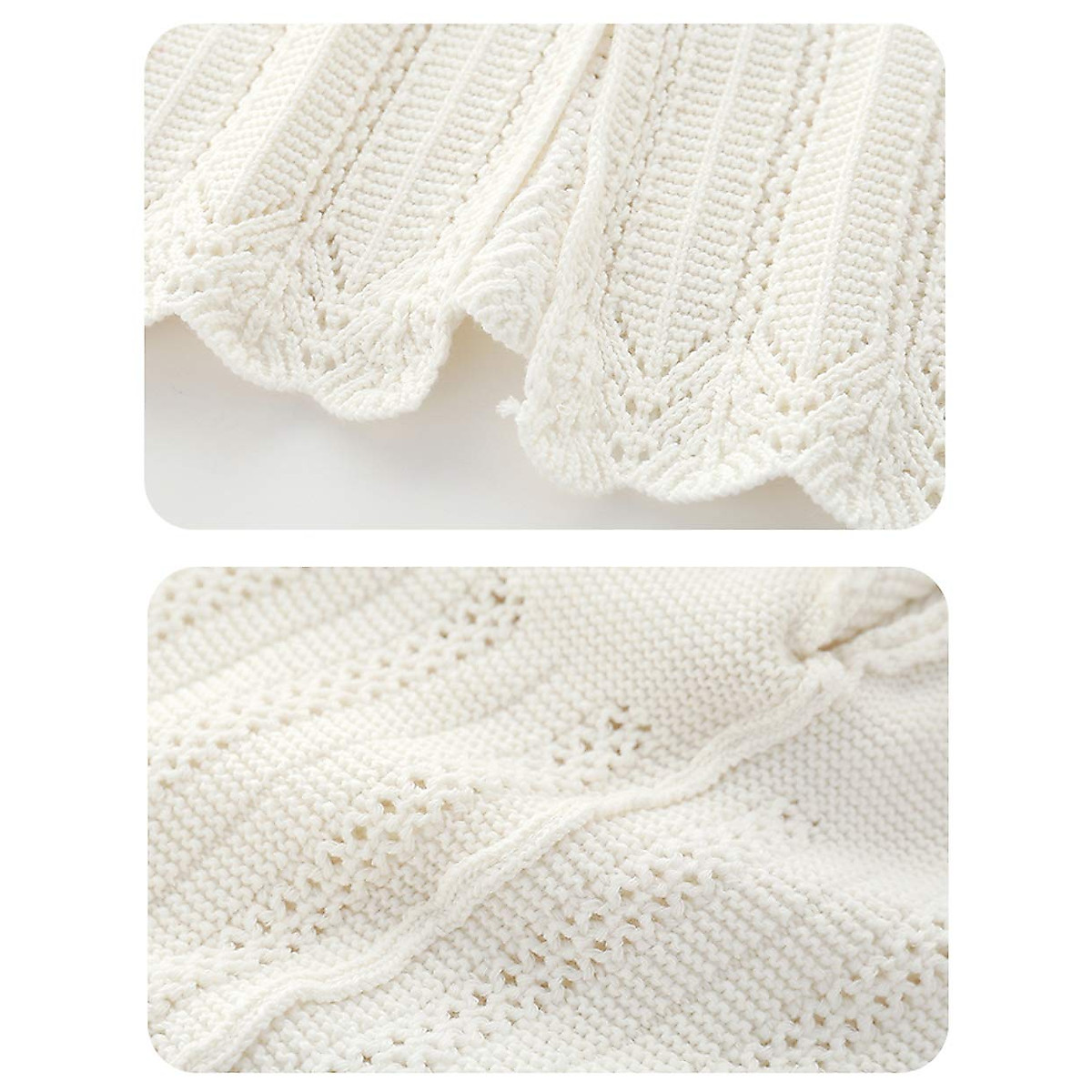 Feidoog Knitted Baby Girls Cardigan Sweater Toddler Knit Button up Cardigan Sweater Outwear,Off-White,2-3T