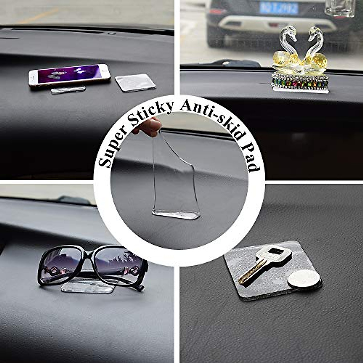 ZC GEL Sticky Gel Pads (10 Pack), As Seen On TV Removable Traceless Gripping Pad Washable Reusable Anti Slip Pad for Car Dashboard Office Home Stick Anything Anywhere, Clear