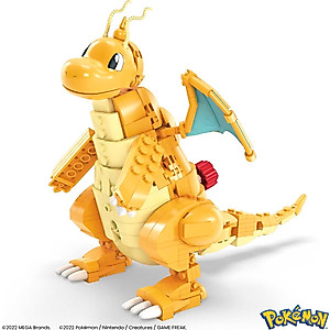 MEGA Pokémon Building Toys Set Dragonite with 388 Pieces, Articulated and Poseable with Motion, 7 Inches Tall, for Kids