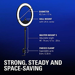 Elgato Ring Light - Premium 2500 lumens Light with desk clamp and ball mount for Streaming, TikTok, Instagram, Home Office, Temperature and Brightness app-adjustable on Mac, PC, iOS, Android