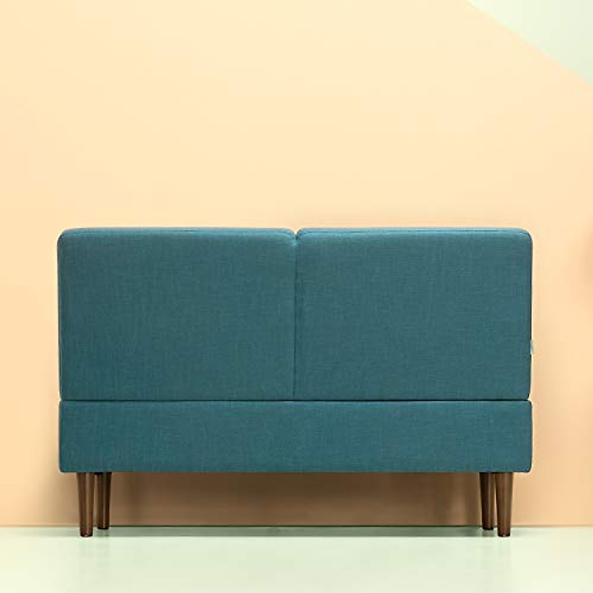 Zinus Juan Mid-Century 51 Inch Armless Sofa Couch / Loveseat, Turquoise