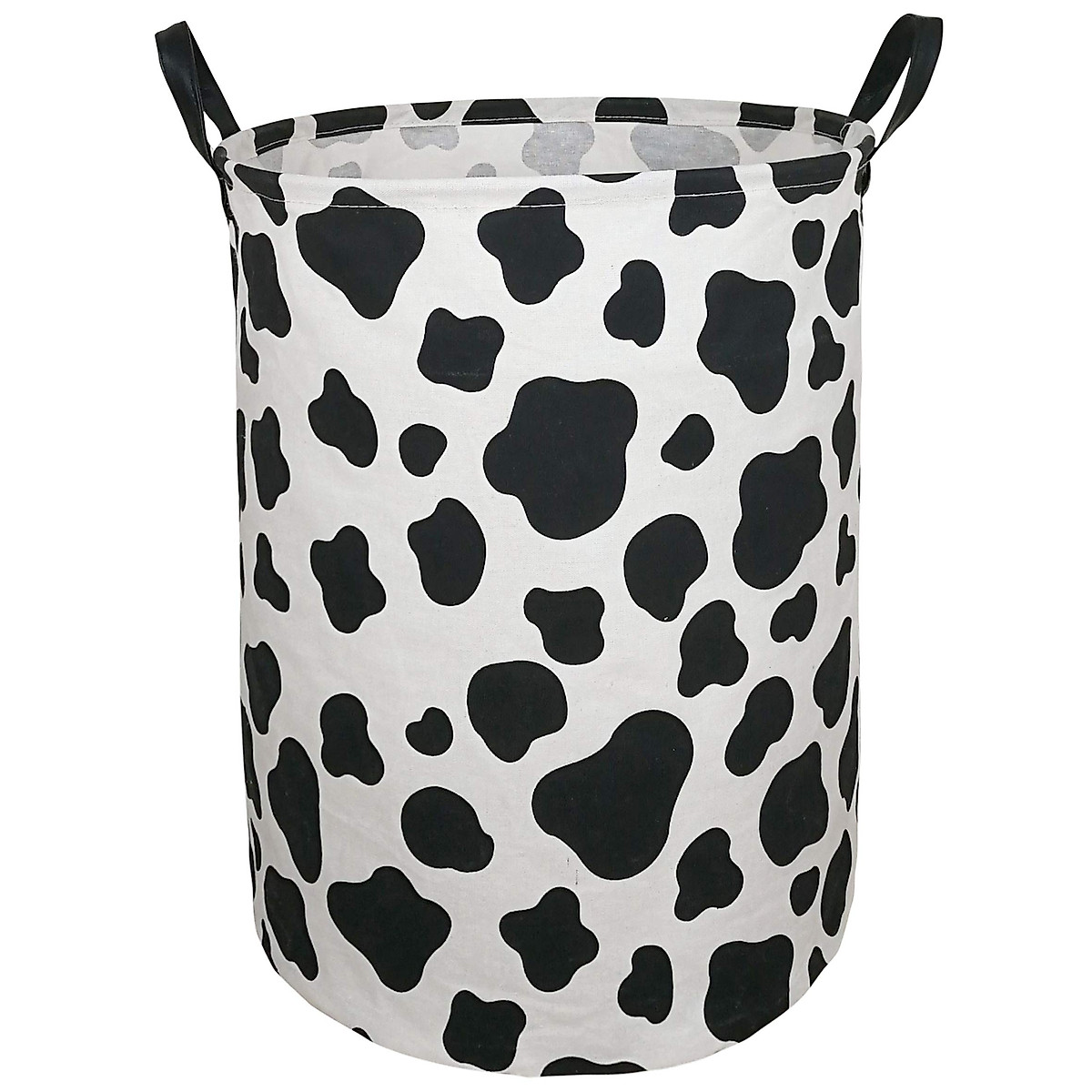 KUNRO Toy Bin Waterproof storage organizer for Nursery Hamper Home decor Closet Kids Bedroom Laundry Baby Gift Shelf Baskets (Rould Cow pattern)