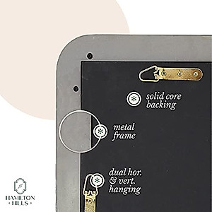 Hamilton Hills 24x36 inch Metal Gold Frame Mirror for Bathroom | Brushed Rectangular Rounded Corner Vanity | 2" Deep Set Design Large Wall Mirrors Decorative | Hangs Horizontal and Vertical