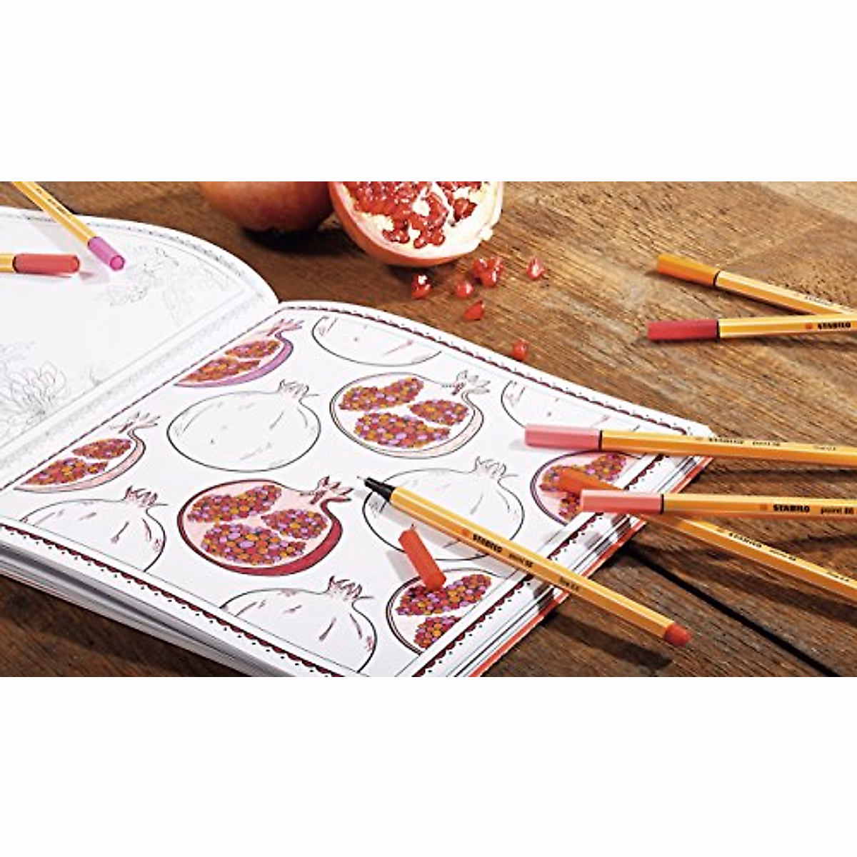 STABILO Fineliner point 88 Rollerset of 25 Assorted Colours incl 5 neon Colours