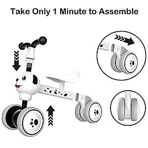XIAPIA Baby Balance Bike for 1 Year Old Boy Girl First Birthday Gift, 10-36 Months Toddler Balance Bike, No Pedal 4 Wheels Ride-on Toys Indoor Outdoor, 1st Birthday Thanksgiving