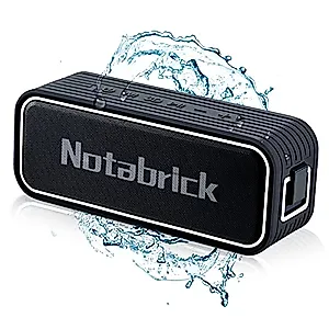NOTABRICK Bluetooth Speaker 40W,Portable Speaker with 3D Surround Sound,Enhanced Bass,IPX7 Waterproof Speaker,Long Playtime,Voice Assistant,100ft Wireless Range for Home,Gardens,Outdoor,Travel