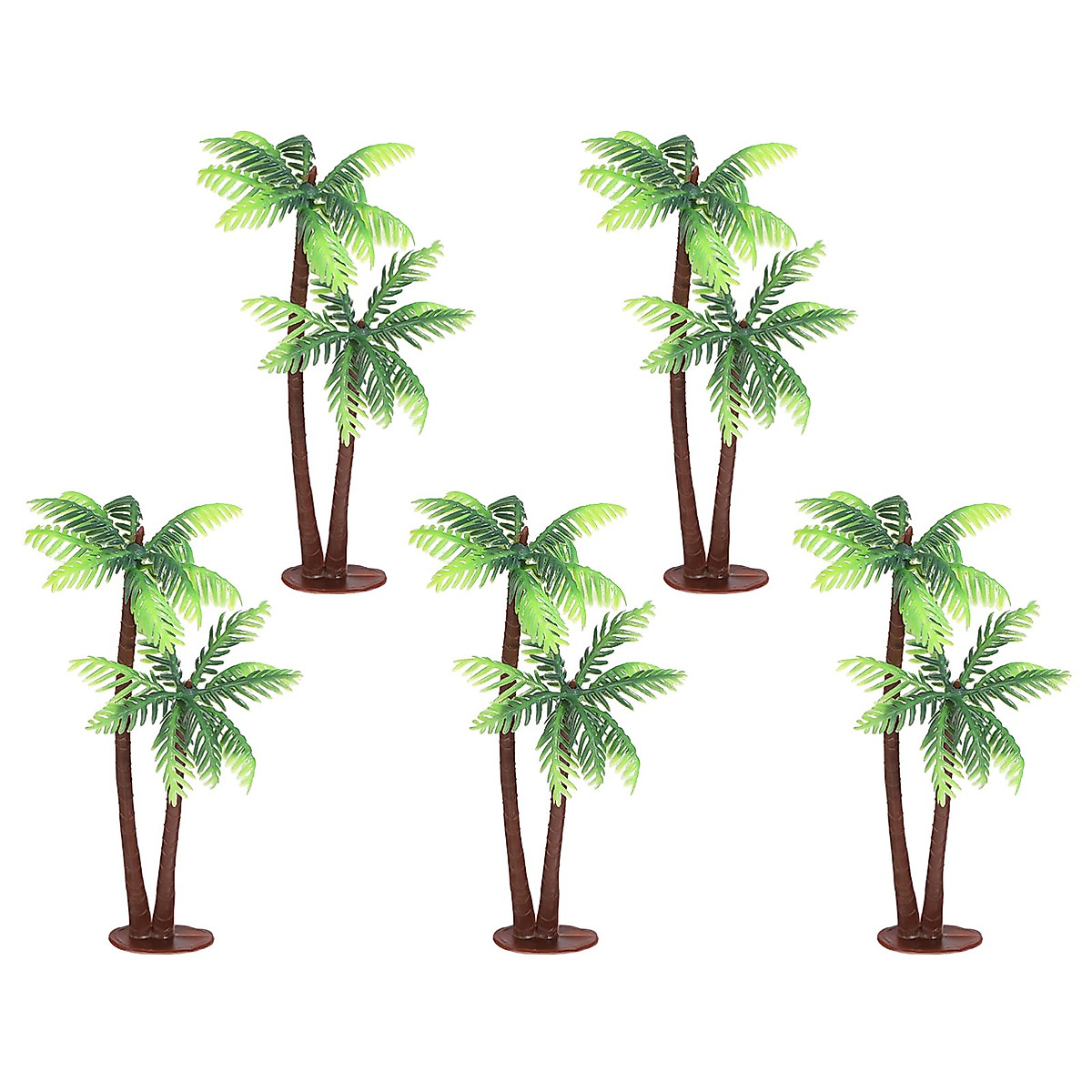 BESPORTBLE 5pcs Model Coconut Palm Tree Coconut Palm Tree Train Scenery Miniature Landscape Scenery for Model Train Railway Architectures Diorama DIY Scenery Landscape Green