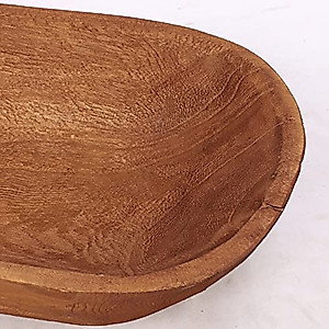 Athaliah Large Wooden Dough Bowls 23.75'',Hand Carved Rustic Long Wood Dough Bowl Wooden Decorative Bowl Farmhouse Large Wooden Bowls for Dining Table Centerpiece Decor