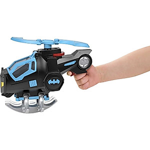 Fisher-Price Imaginext DC Super Friends Batman Toy Helicopter with Spinning Propellers and Claw for Preschool Pretend Play, Bat-Tech Batcopter