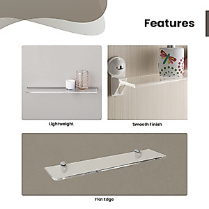 Fab Glass and Mirror Custom Acrylic Glass Shelves for Wall - 1/2"-1/4" and 1/8".Thick Glass Floating Shelves for Collectables, Photo, Toys and Home Décor