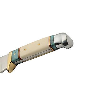 8.25″ Daylight Bone And Turquoise Resin Stainless Steel Edc Hunting Knife
