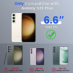 VEGO for Galaxy S23 Plus Case, Samsung S23 Plus Case with Stand & Slide Camera Cover Magnetic Absorption, Microfiber Lining 4 Corners Sponge Cushion Shockproof Case for Galaxy S23 Plus 6.6" - Green